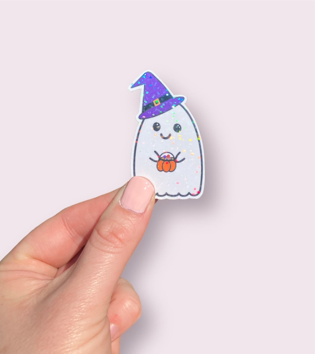 Cute Ghost Sticker, Holographic Ghost, Trick or Treat Ghost, Halloween ...