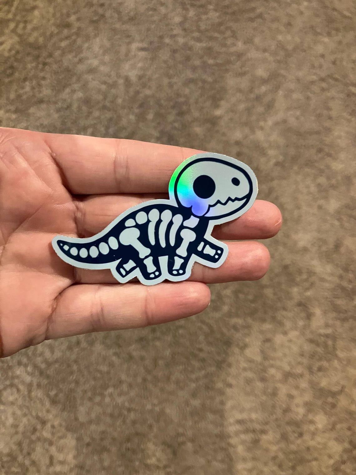 Dinosaur Skeleton Sticker, Holographic - Etsy
