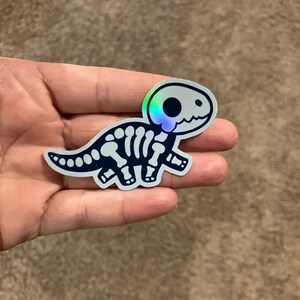 Dinosaur Skeleton Sticker, Holographic - Etsy