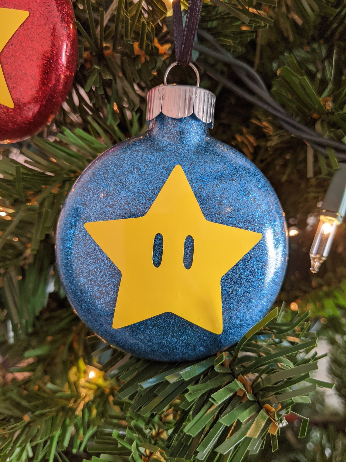 Super Mario Christmas Ornament Super Star FREE | Etsy