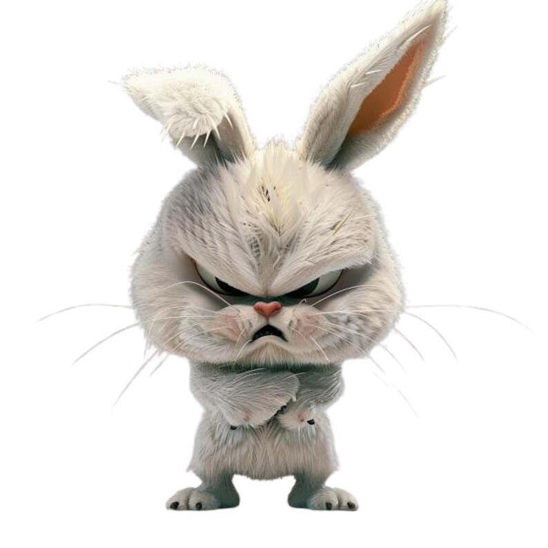 Angry Bunny Clipart Series High-resolution Cartoon Rabbit Images for ...