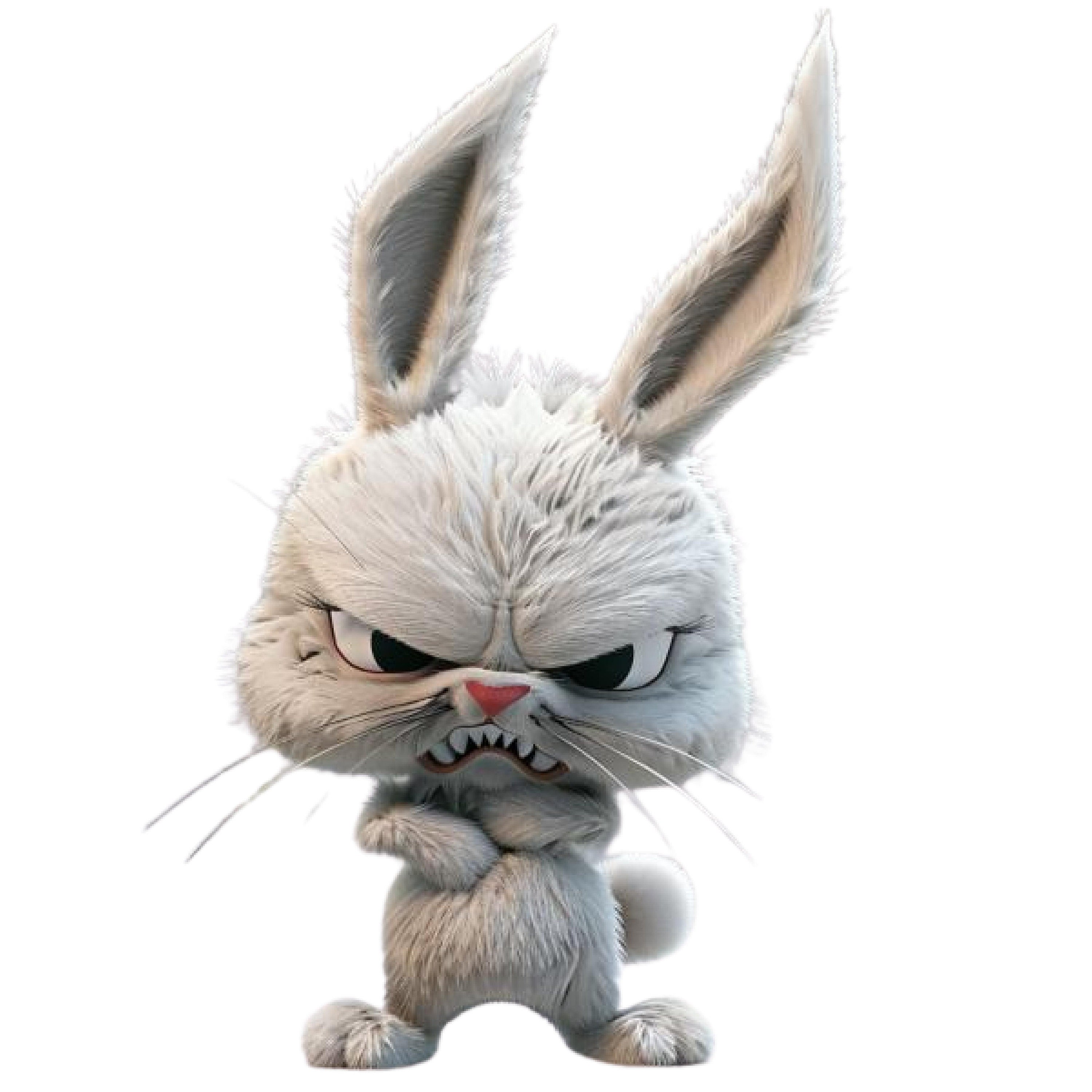 Angry Bunny Clipart Series High-resolution Cartoon Rabbit Images for ...