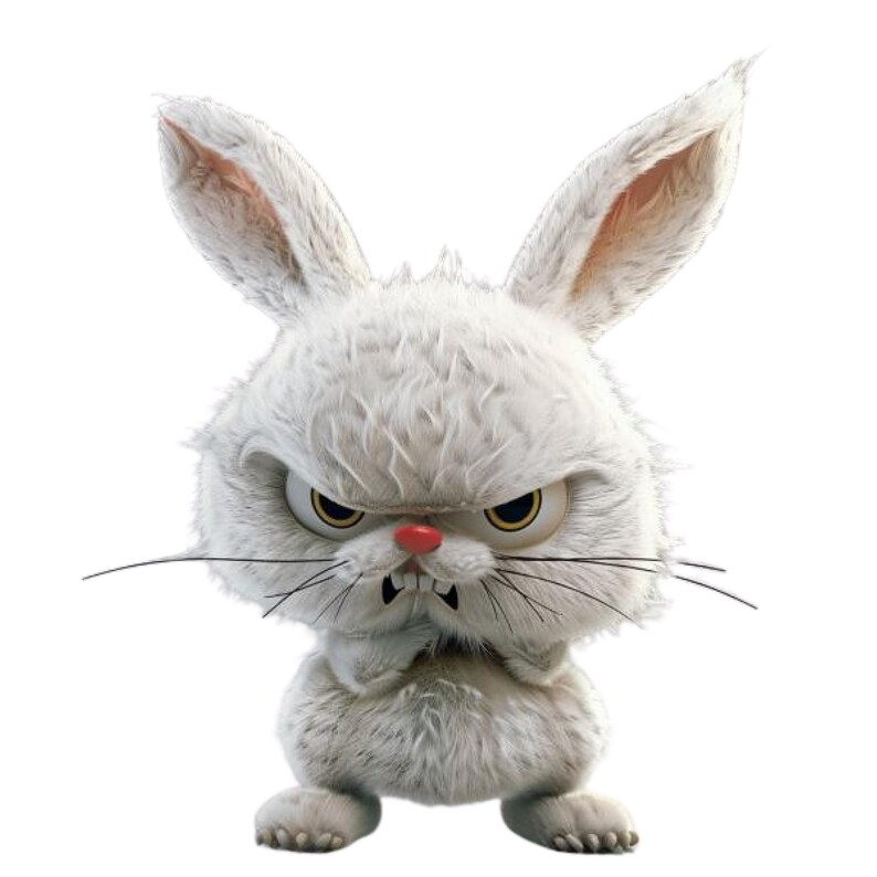 Angry Bunny Clipart Series High-resolution Cartoon Rabbit Images for ...