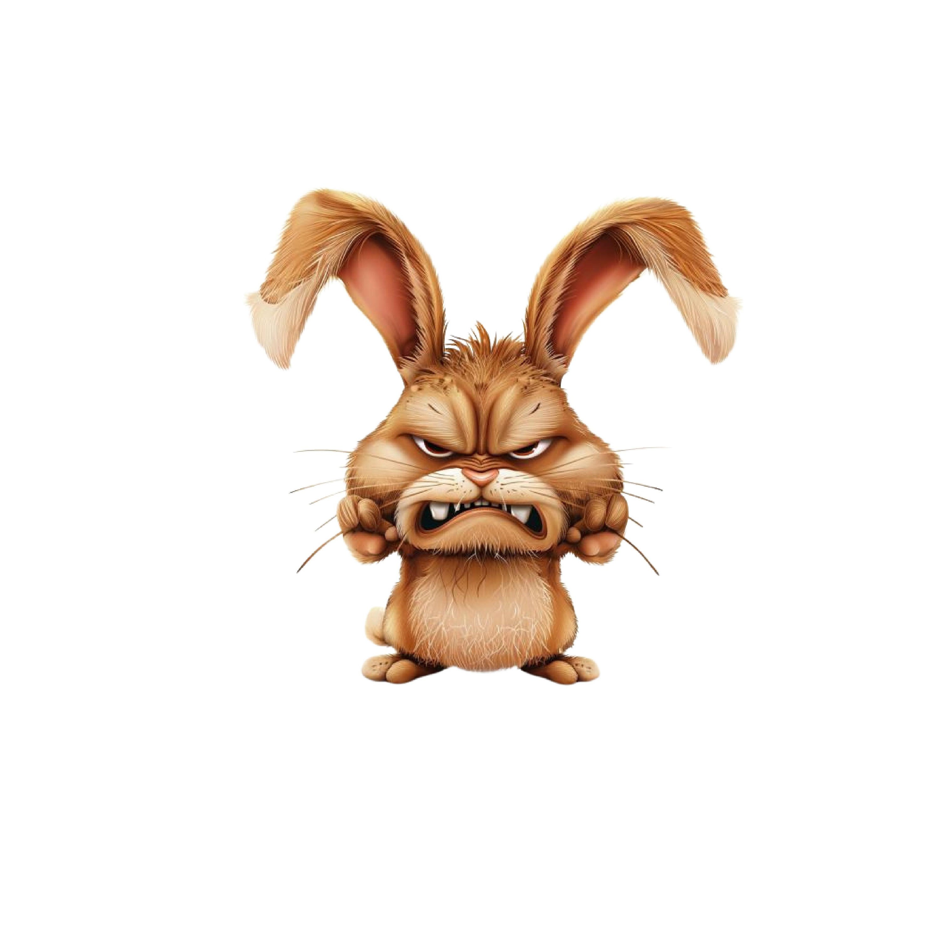 Angry Bunny Clipart Series High-resolution Cartoon Rabbit Images for ...