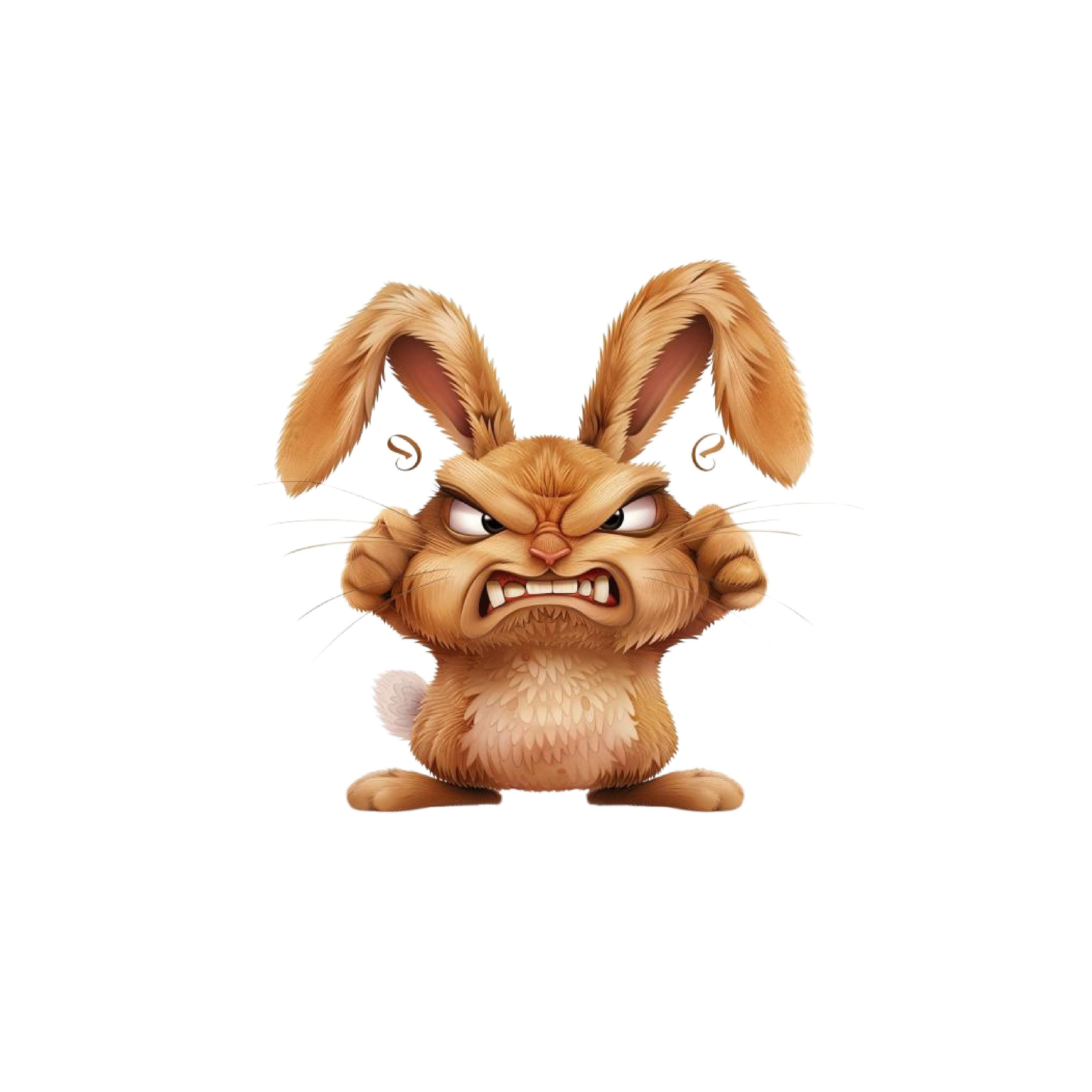 Angry Bunny Clipart Series High-resolution Cartoon Rabbit Images for ...