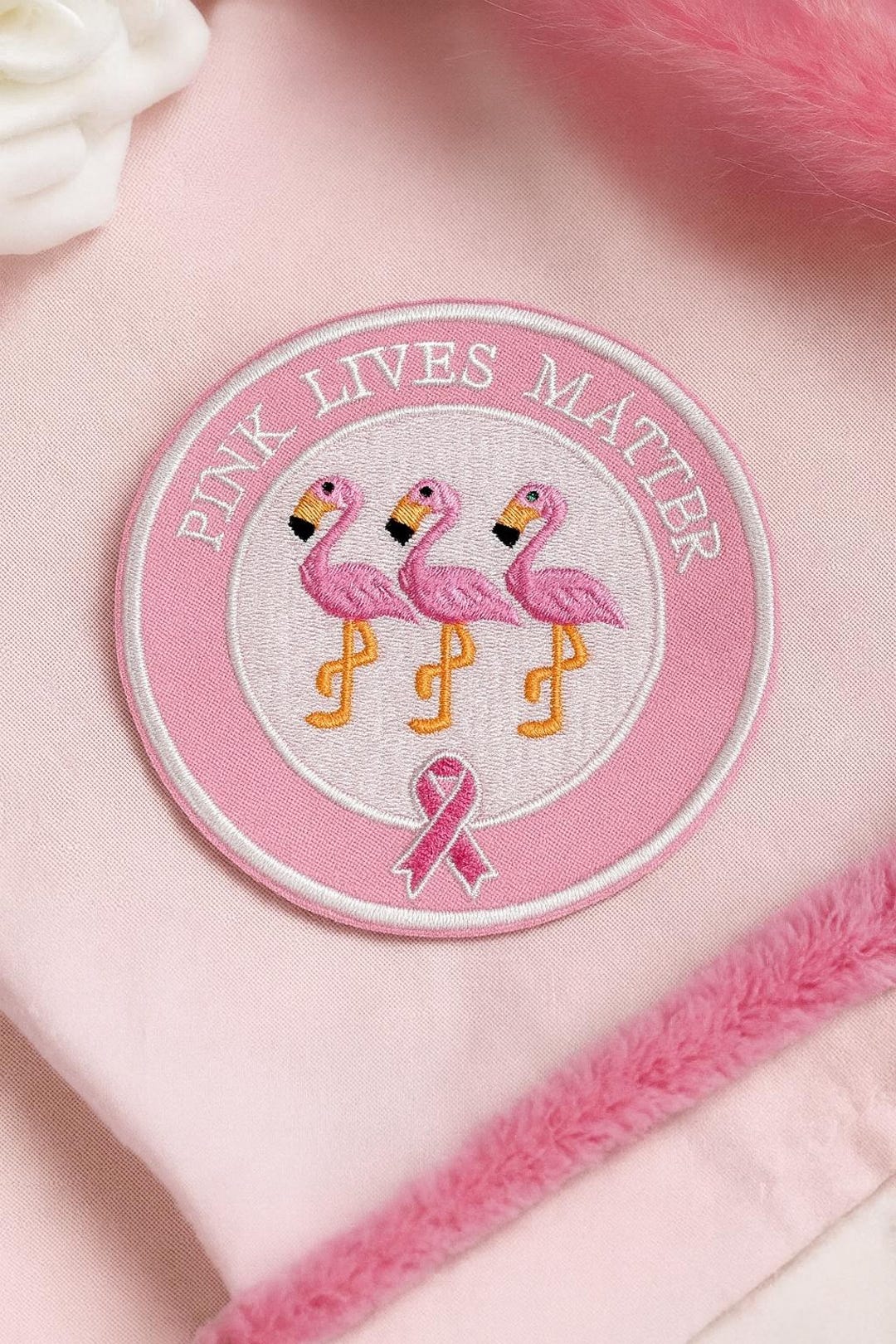 Breast Cancer Patch Pink Lives Matter Flamingo Embroidered Iron on ...