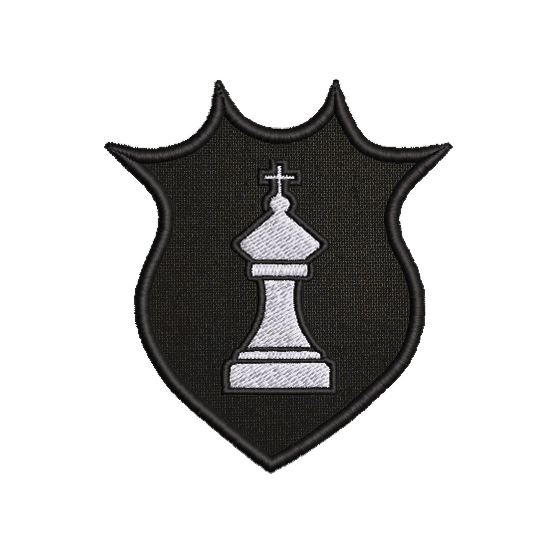 White King Chess Piece Patch Embroidered DIY Iron-on Applique Vest ...