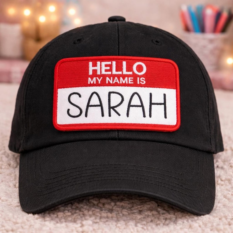 Custom Hello My Name is Patch - Embroidered Iron on or Sewn Name Tag ...