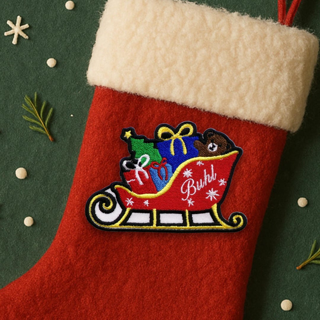 Santa’s Sleigh Name Patch Embroidered Iron-on/sew-on Applique for ...