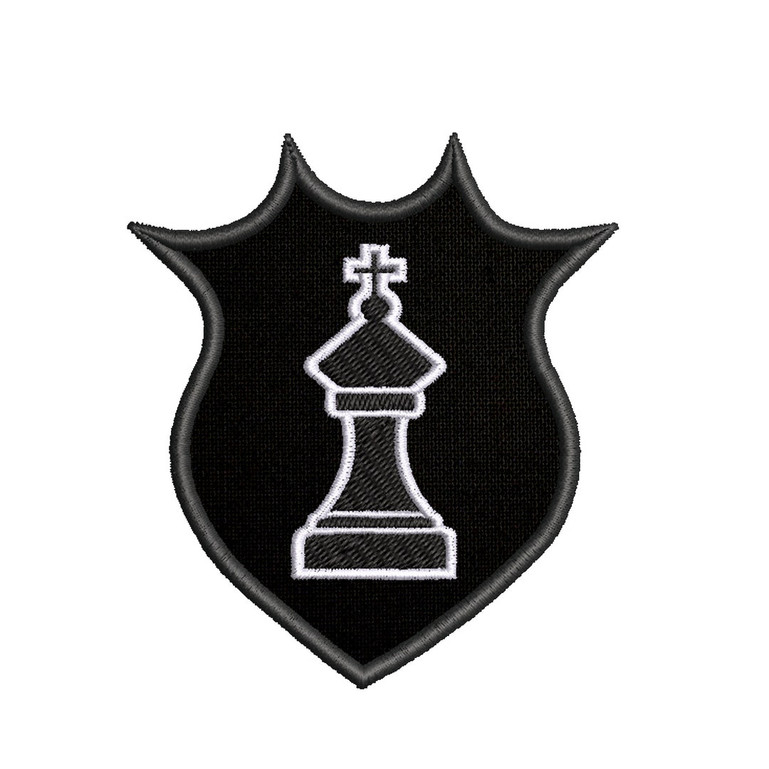 Black King Chess Piece Patch Embroidered DIY Iron-on Applique Vest ...