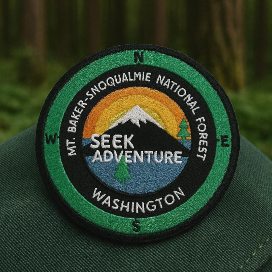 Mt. Baker-snoqualmie Compass Patch Embroidered Iron-on/sew-on Applique ...