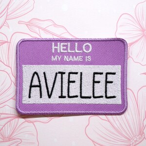 Custom Hello My Name is Patch - Embroidered Iron on or Sewn Name Tag ...