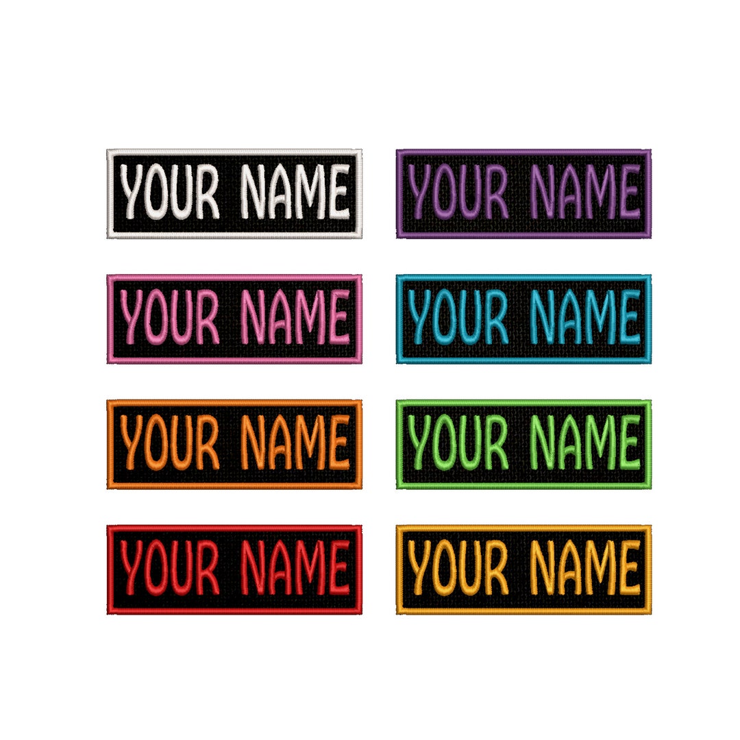 Custom Your Name Personalized Name Tag 5 X 1.5 Embroidered Patch Iron ...