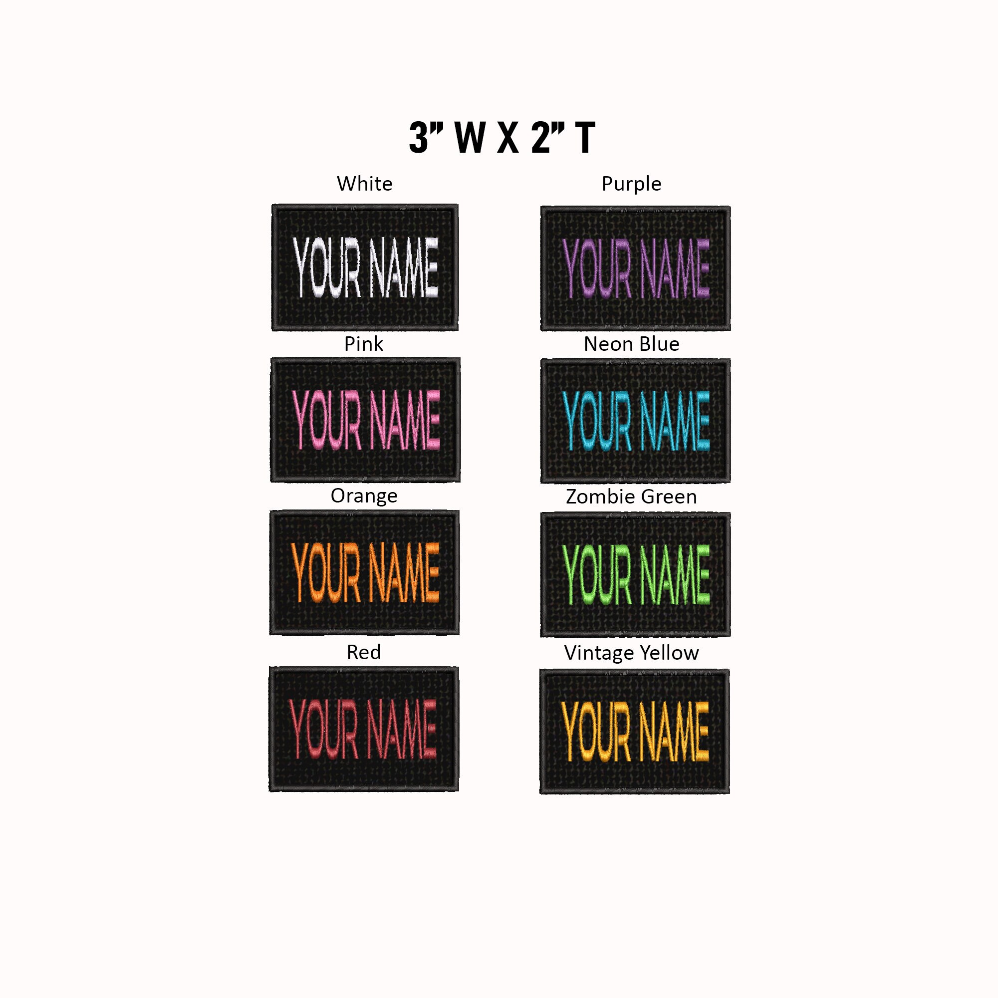 CUSTOM 3 by 2 Inch your Name Tag Patch | Etsy