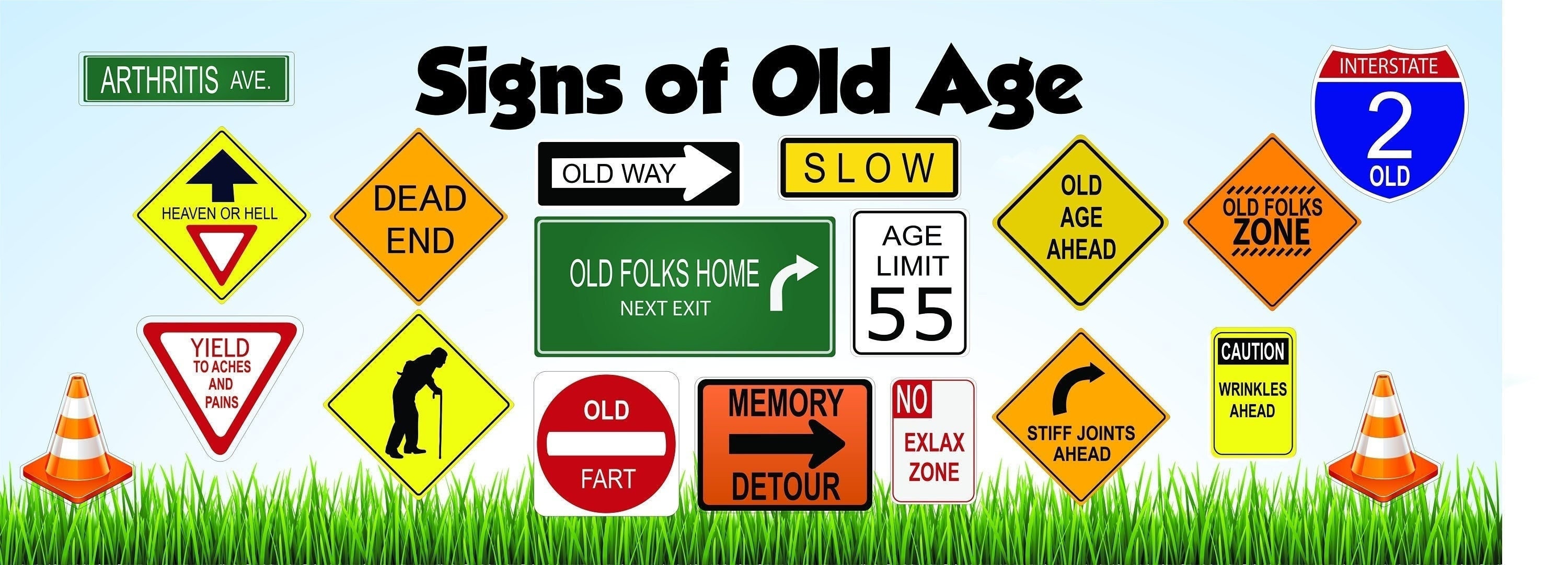 Over the Hill Yard Sign Sign of Old Age Old Age Humor Happy Birthday ...