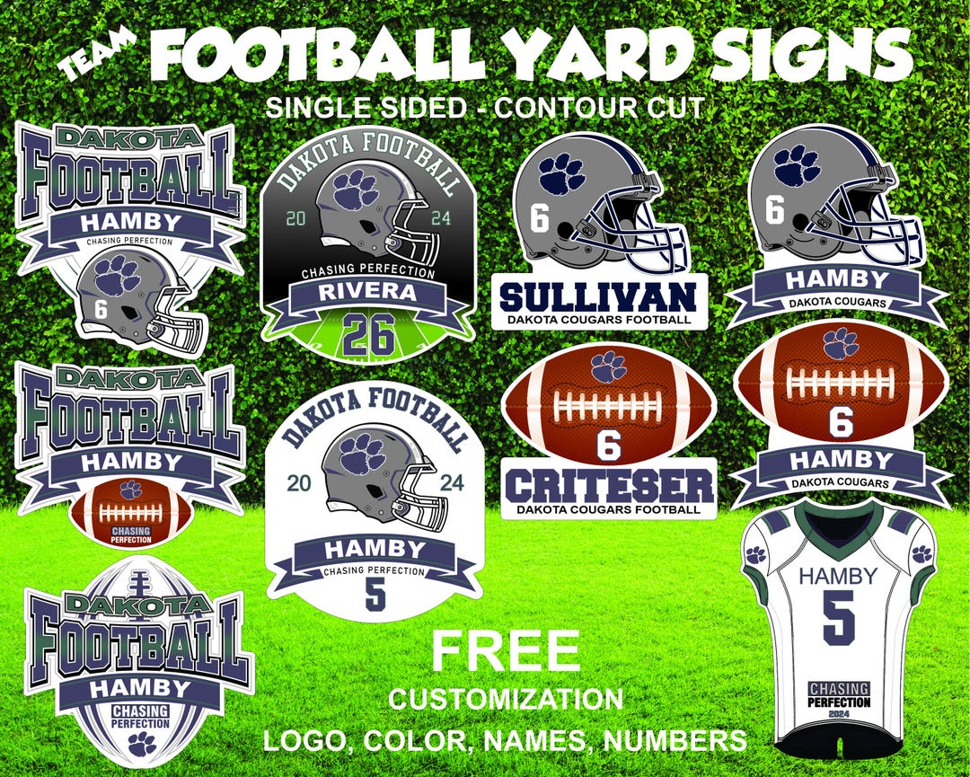 Customized Football Player Yard Sign | Sideline Sign for Football ...