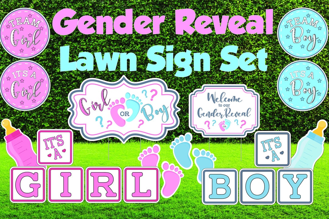 Gender Reveal Yard Sign | Reveal Party | It's a Boy or Girl | Baby ...