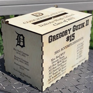 Custom Graduation Party Card Box | Laser Engraved Keepsake With ...