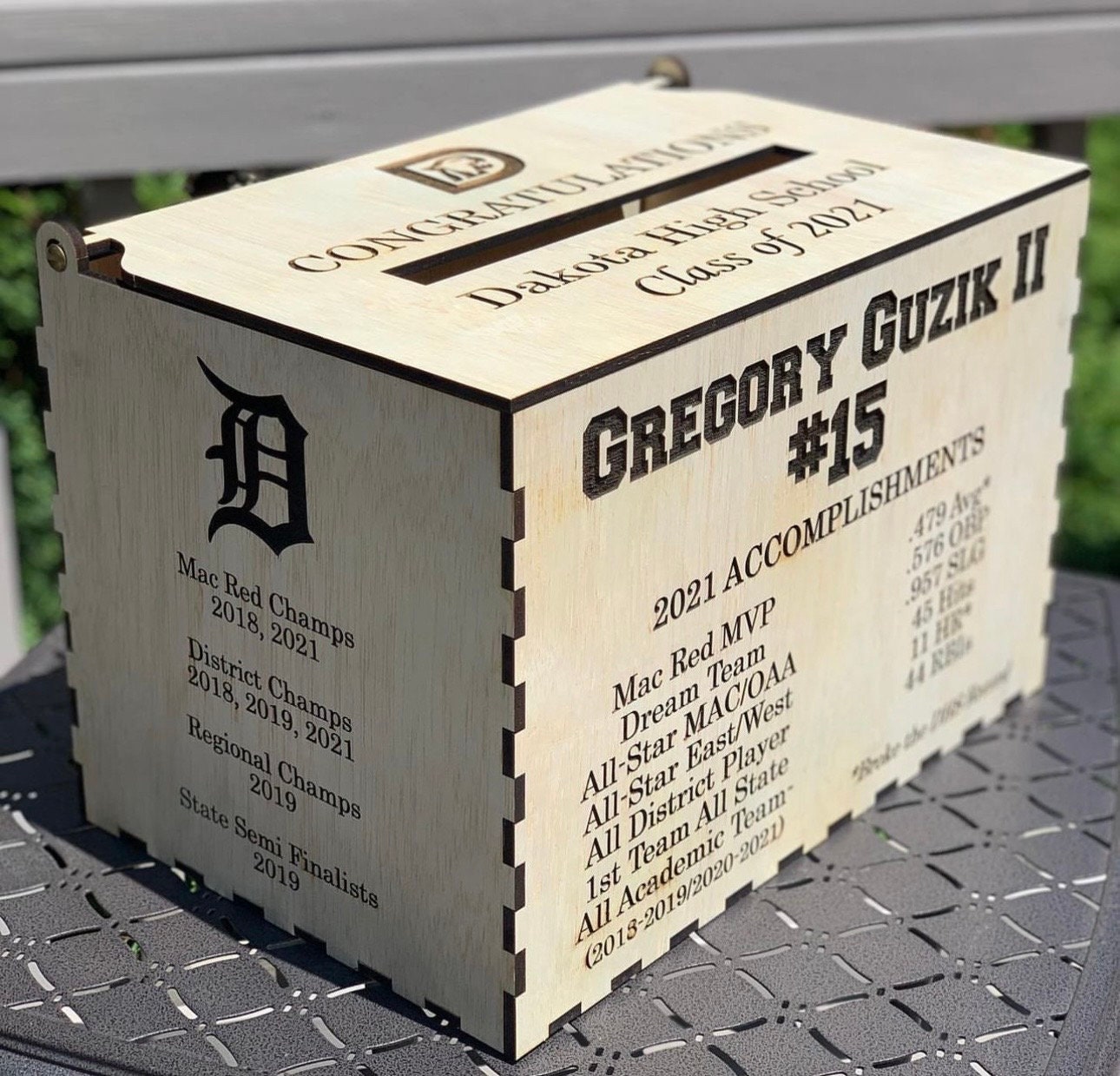 Custom Graduation Party Card Box | Laser Engraved Keepsake With ...