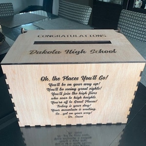 Custom Graduation Party Card Box | Laser Engraved Keepsake With ...