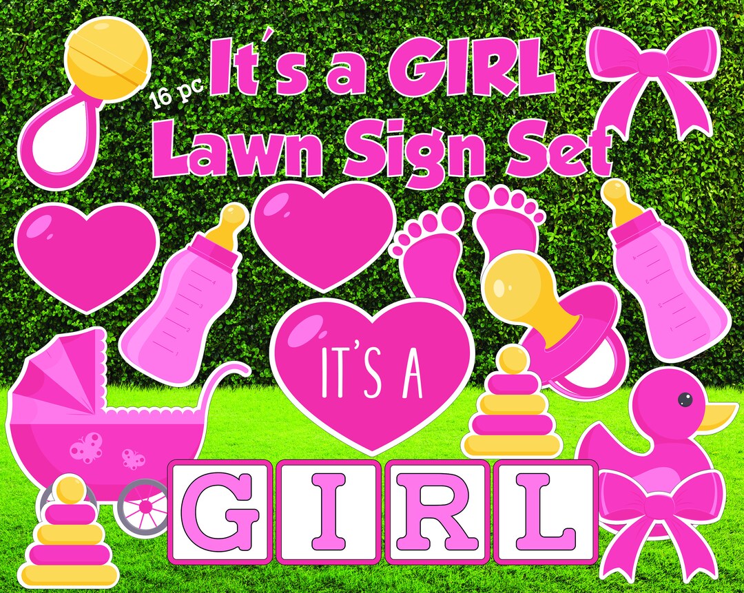 It's a Girl Lawn Sign | Baby Reveal | Baby Shower | New Baby ...