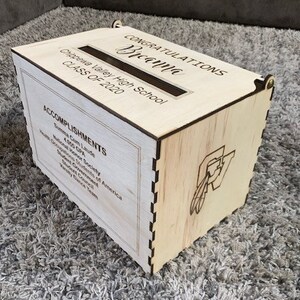 Custom Graduation Party Card Box | Laser Engraved Keepsake With ...
