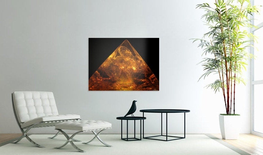 Pyramid Art Print Abstract Wall Art Mixed Media Art - Etsy