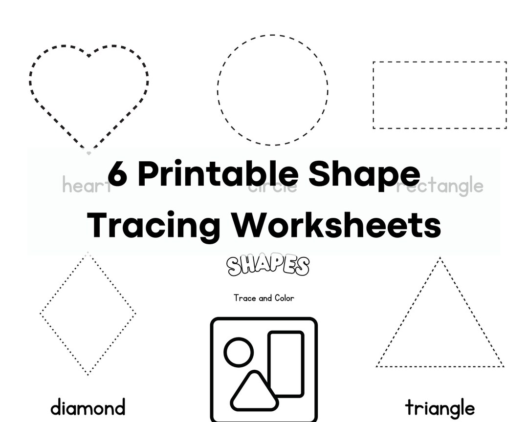 Trace and Color Shapes Preschool Kindergarten Homeschool - Etsy