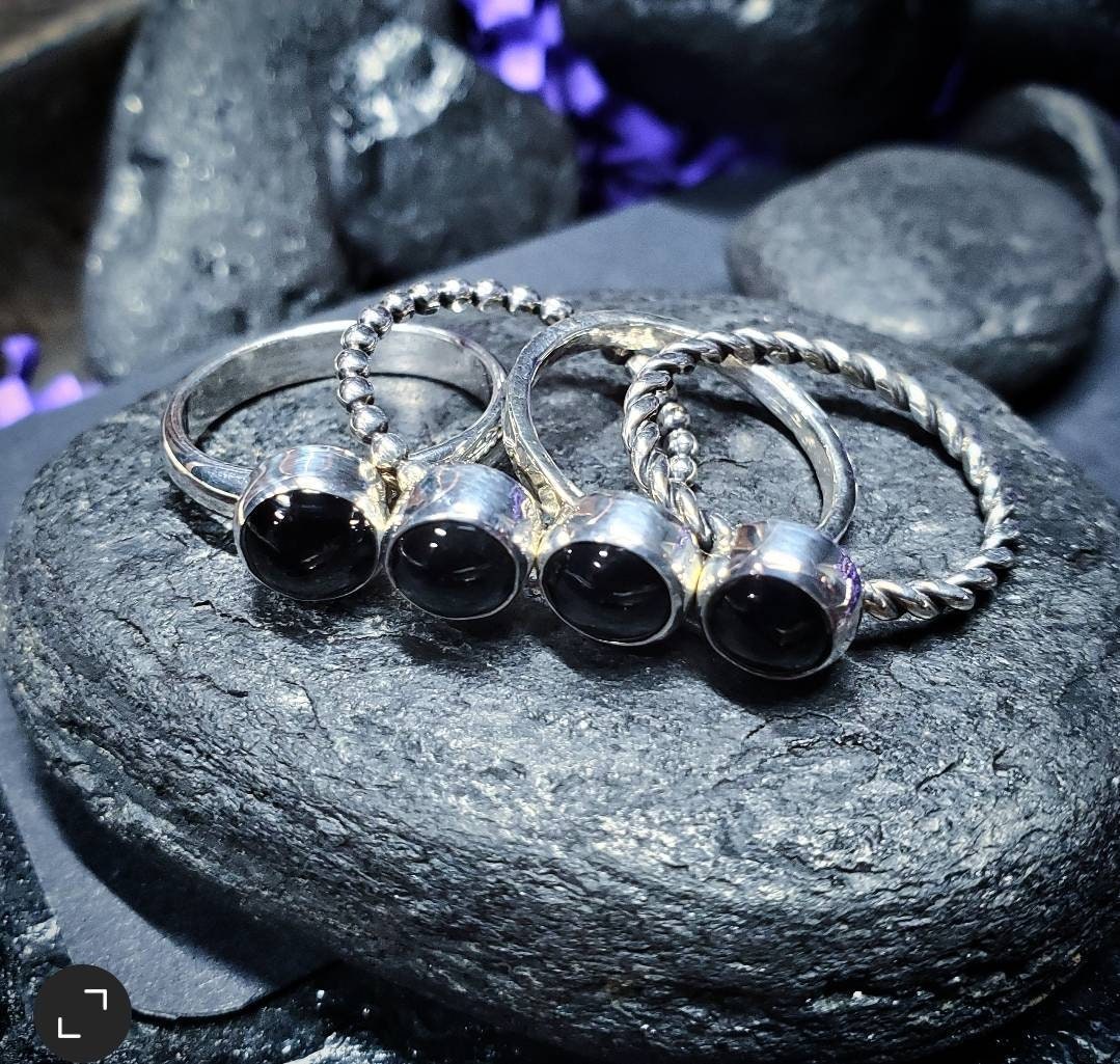 Custom Ring Coal Set in Sterling Silver - Etsy
