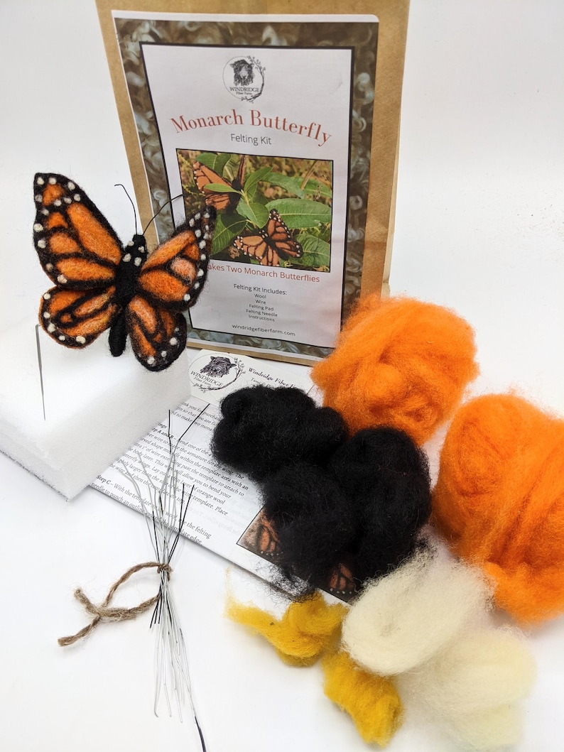 Needle Felted Monarch Butterfly Kit | Felt Craft Kit | Make It Yourself ...
