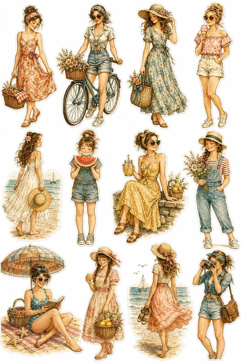 Kit de Diário de Sucata Vintage Dias de Verão - Etsy Portugal