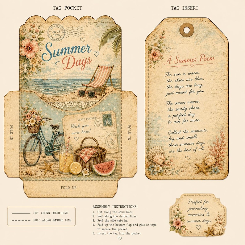 Kit de Diário de Sucata Vintage Dias de Verão - Etsy Portugal