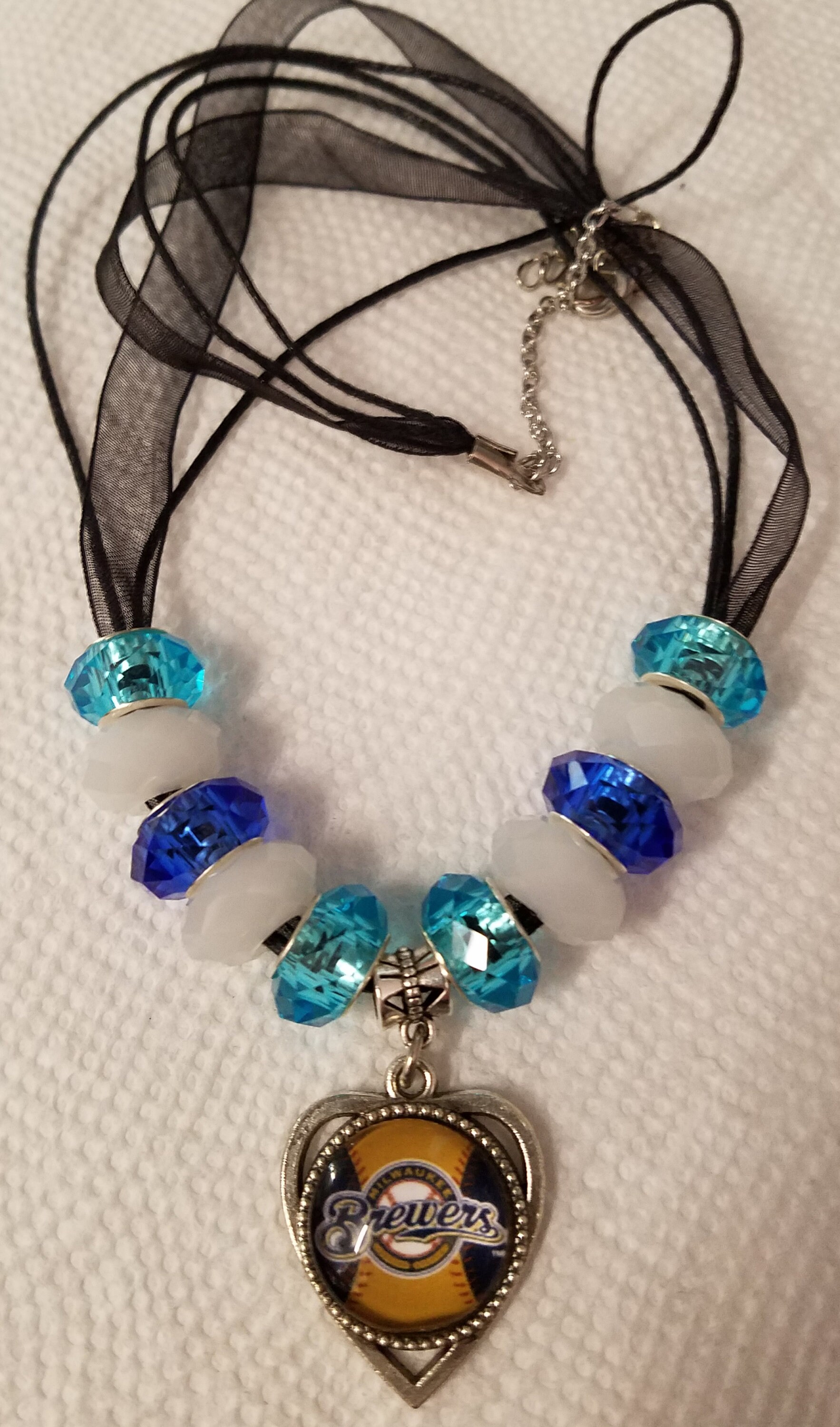 Milwaukee Brewer Necklaces, Bracelets, Handmade Jewelry Glass Beads ...