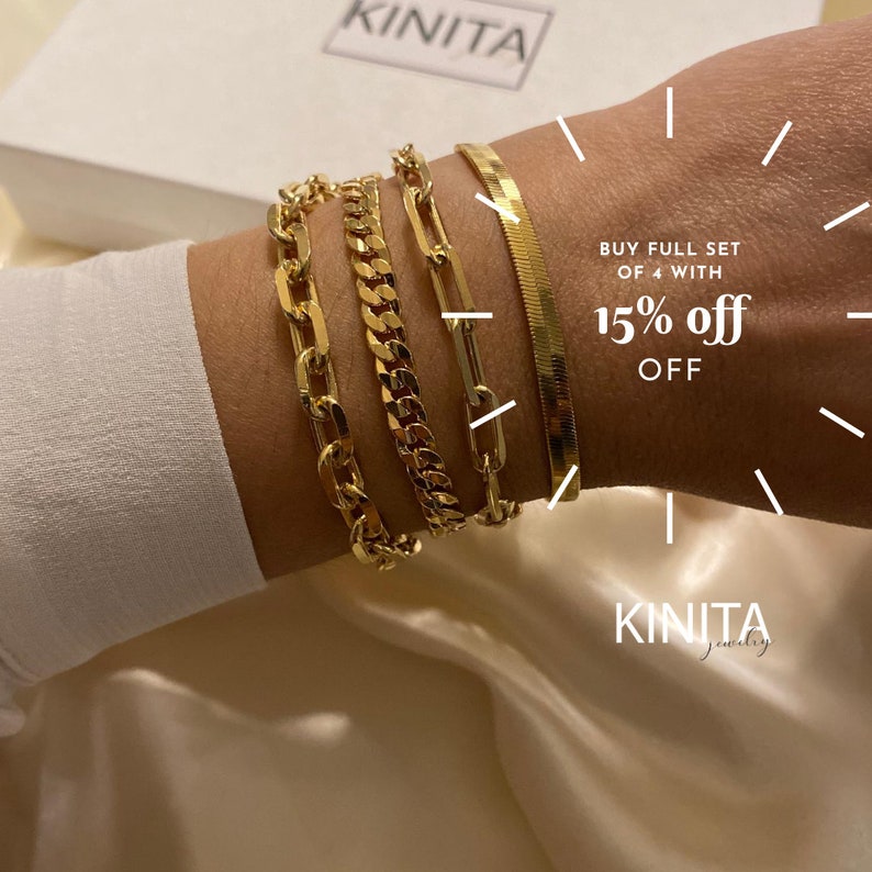 Link chain bracelet stacking bracelets gold paperclip chain | Etsy