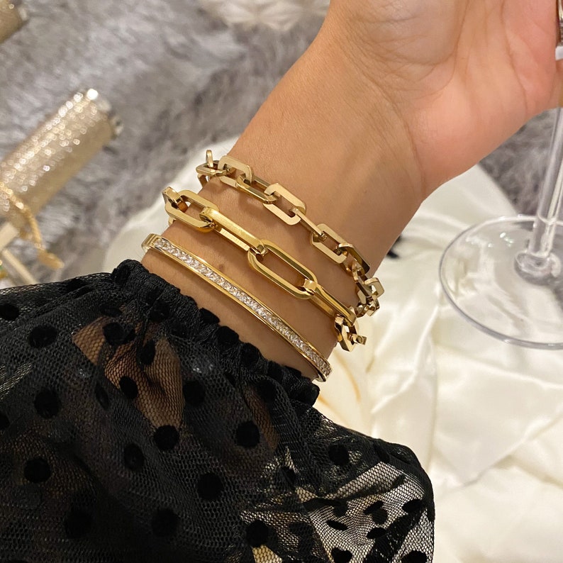 Bracelet Stack Bracelet Chain Bracelet for Women Gold - Etsy