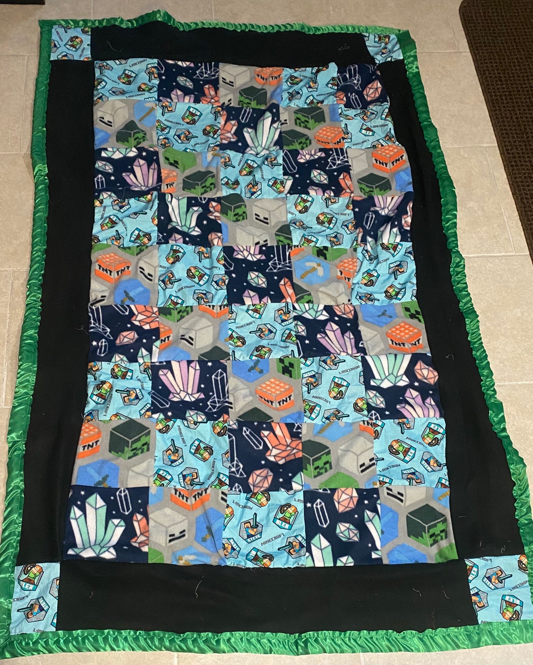 Minecraft Handmade Twin Size Quilt 44x77 - Etsy