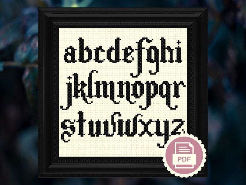 Cross Stitch Alphabet Pattern Gothic Victorian Typeface - Etsy
