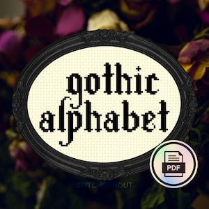 Cross Stitch Alphabet Pattern - Gothic Victorian Typeface - Commercial ...