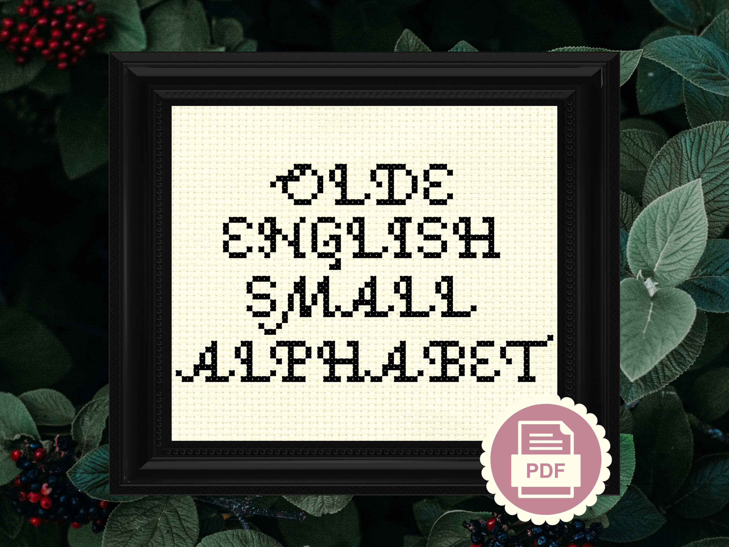 Olde English Alphabet Cross Stitch Pattern | Vintage Font & Small Type ...