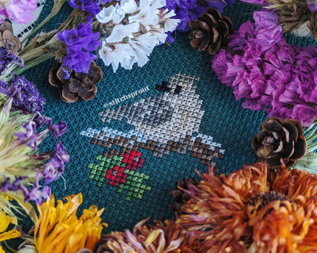 Tufted Titmouse Ornament Cross Stitch Pattern | Cute Winter Bird ...