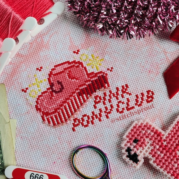 Pink Pony Club Cross Stitch Pattern - Etsy