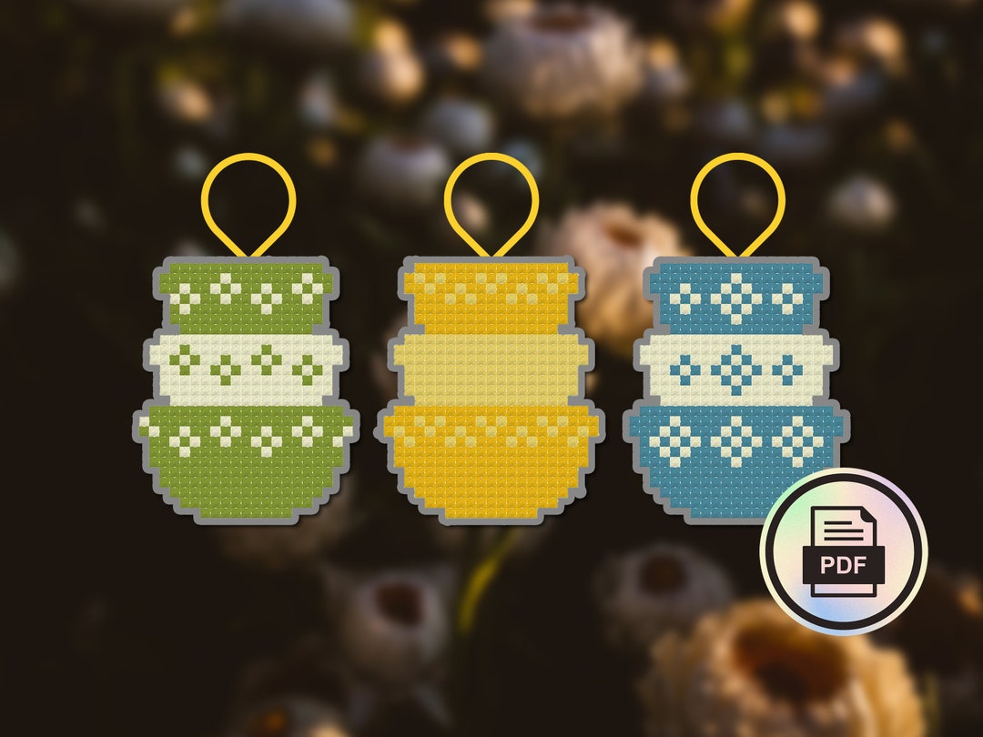 Vintage Pyrex Stack Ornaments (set 1) - Cross Stitch Pattern - Instant ...