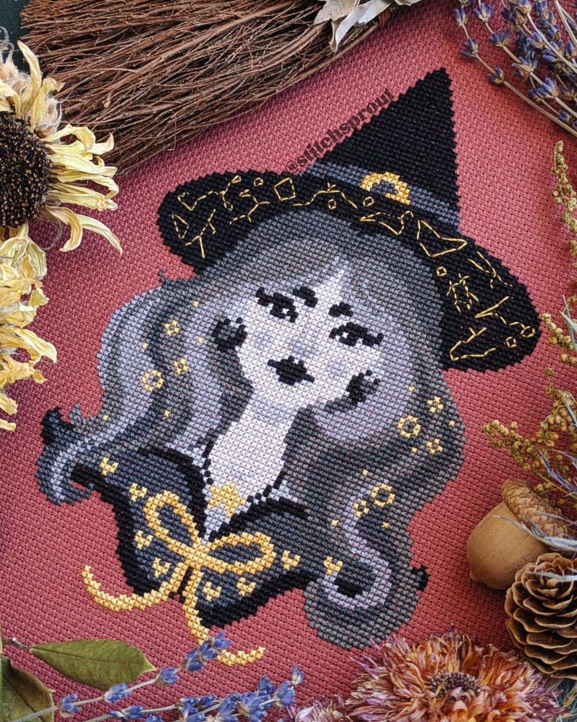Celestial Constellation Witch Cross Stitch Pattern | Witchcraft ...