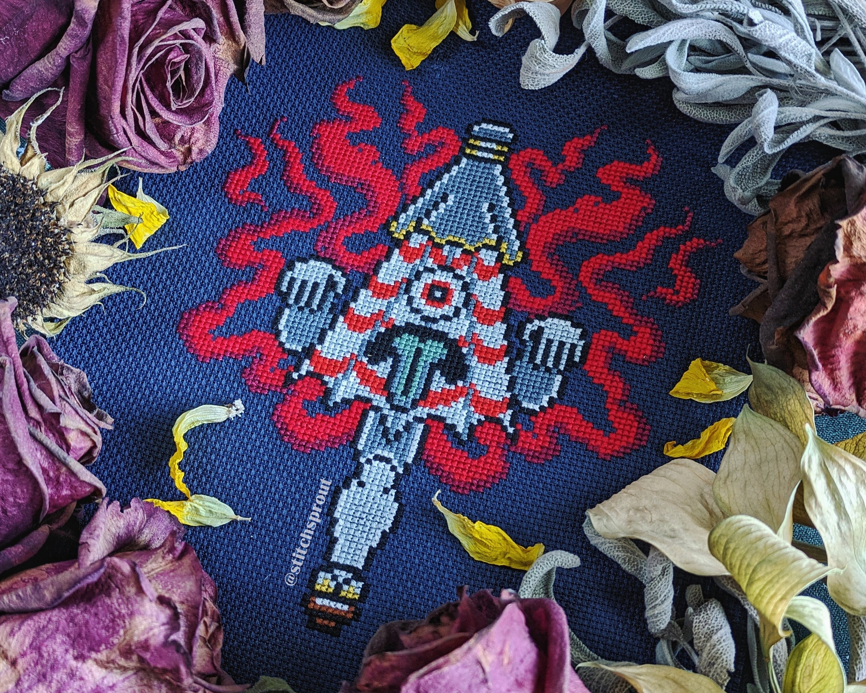 Karakasa Kozo Yokai Cross Stitch Pattern | Japanese Folklore Umbrella ...