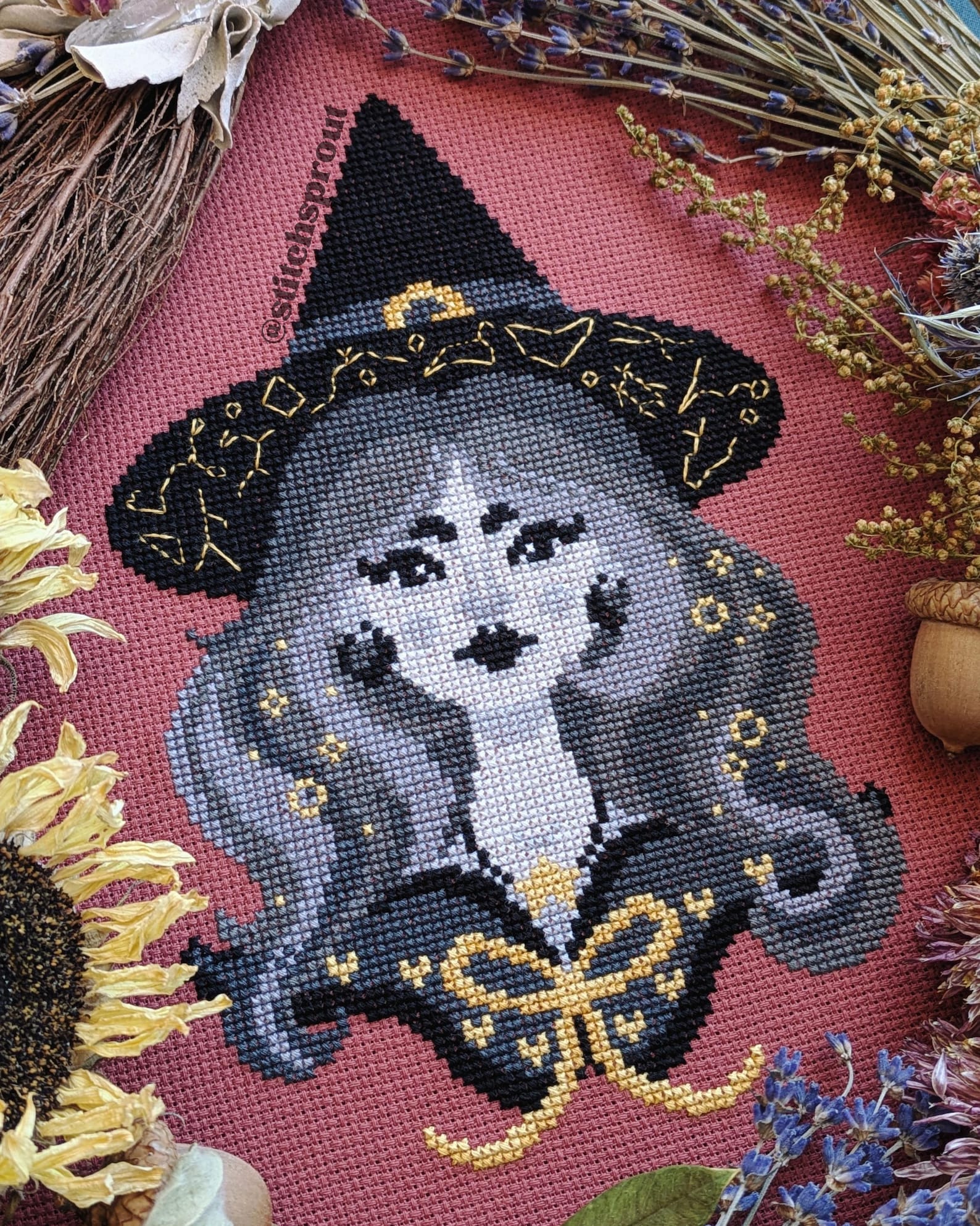 Celestial Constellation Witch Cross Stitch Pattern | Witchcraft ...