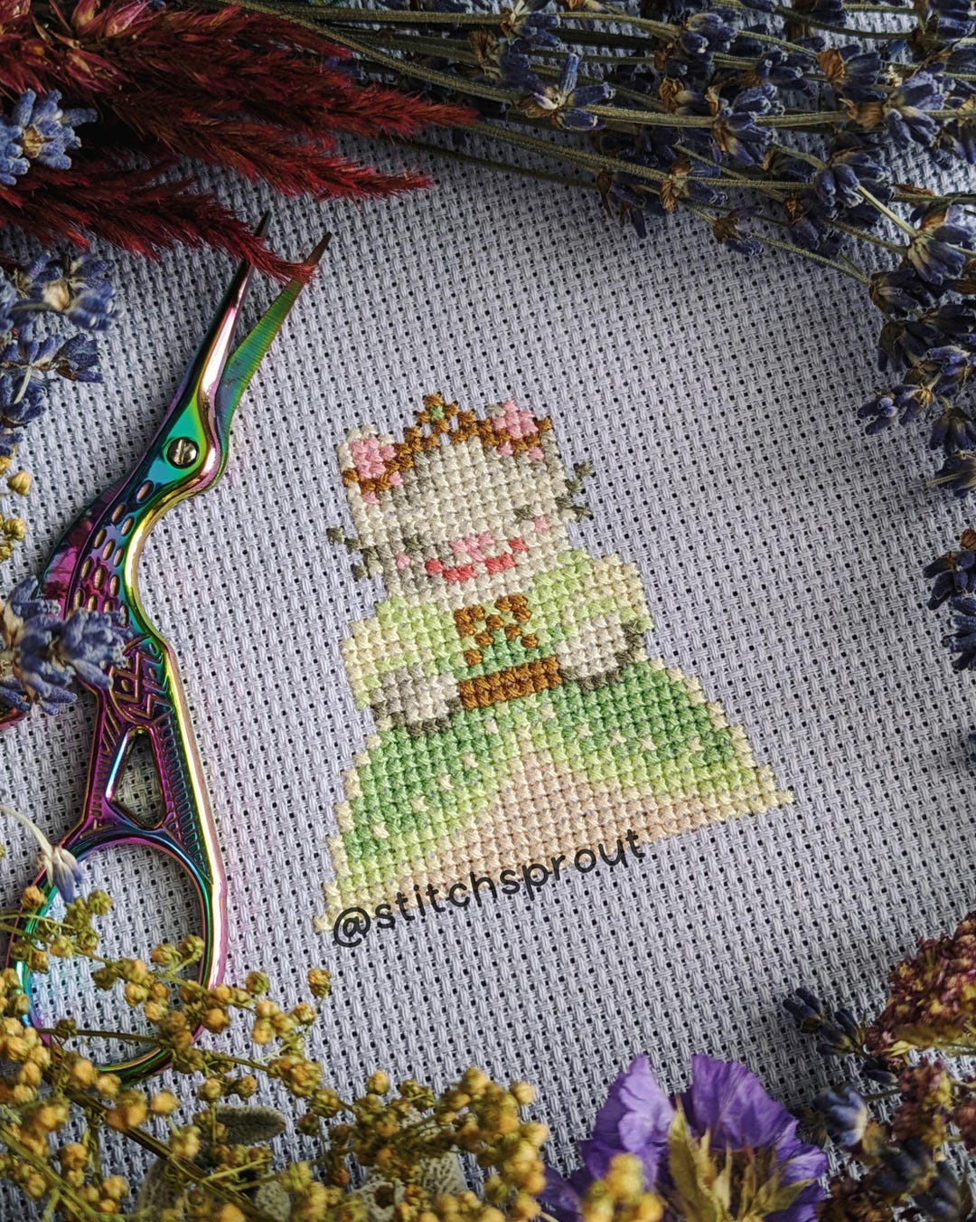 Calico Forest Princess - Modern Cross Stitch Pattern - Instant Download ...