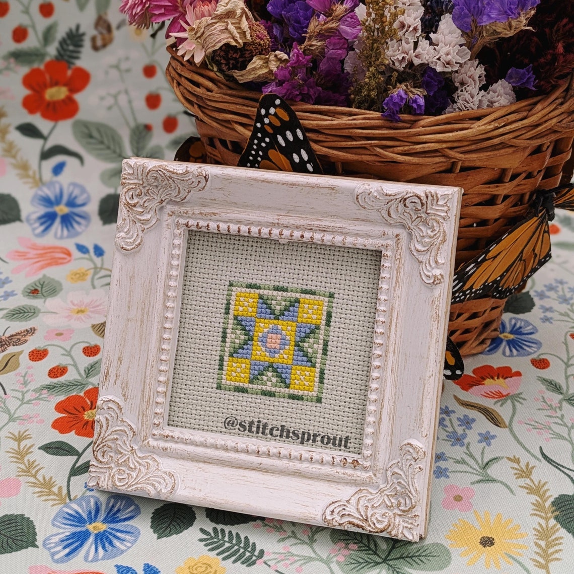Mini Barn Quilt Cross Stitch Pattern | Country Cottagecore Design ...