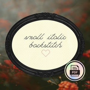 Mini Backstitch Alphabet Pattern - Small Italic Backstitch Font ...