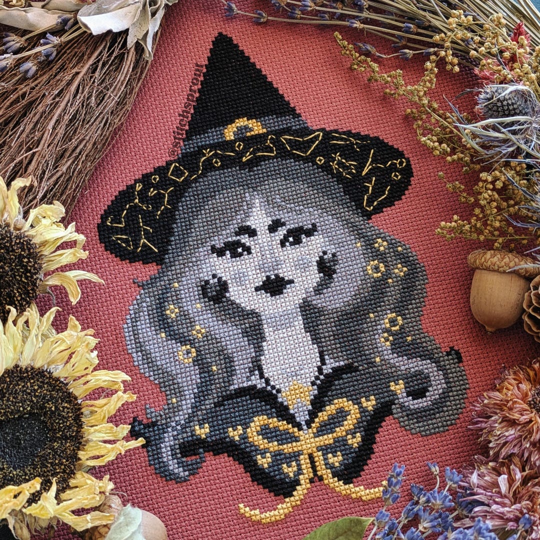 Celestial Constellation Witch Cross Stitch Pattern | Witchcraft ...