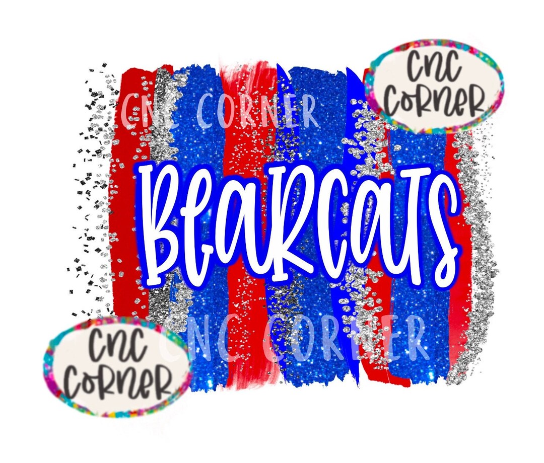 Bearcats Red White Blue Glitter Png Sublimation Design Dtf Dtg - Etsy